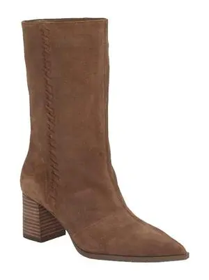 Vince Camuto Lorrys Whipstitch Block Heel Boots Toasted Taupe