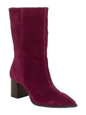 Vince Camuto Lorrys Whipstitch Block Heel Boots Wineberry
