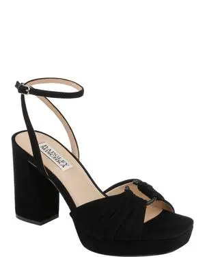 Badgley Mischka Veda Platform Sandals - Black Suede