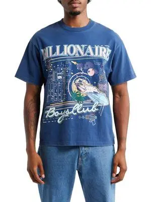 BILLIONAIRE BOYS CLUB To The Moon Graphic T-shirt - Navy Peony