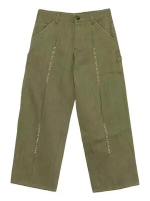 KARTIK RESEARCH Embroidered Trousers - Green