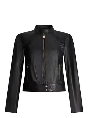 Liu Jo Zip-front Leather Jacket - Black