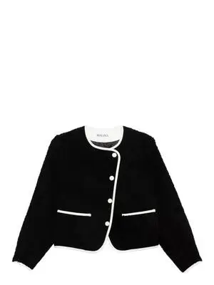 MALINA Buttoned Cropped Jacket - Black