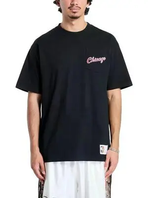 Mitchell & Ness Chicago Bulls Vintage Logo Double Hit T-shirt - Black