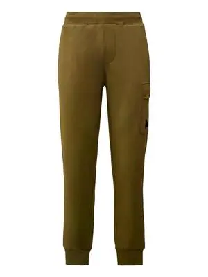 C.P. COMPANY Diagonal Raised Fleece Drawstring Track Pants - Green