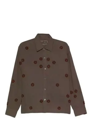 KARTIK RESEARCH Embroidered Floral Shirt - Brown