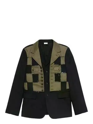Comme Des Garçons Patchwork-check Jacket - Black
