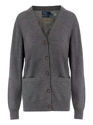 Polo Ralph Lauren Button-front Patch-pocket Cardigan - Grey