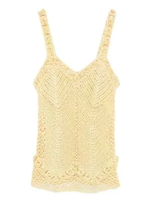 JUDY TURNER Daisy Flower-strap Crochet Top - Yellow