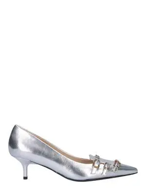 Pinko Buckle-embellished Pointed-toe Pumps - Silver