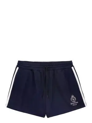 SPORTY & RICH Side-stripe Logo Shorts - Blue
