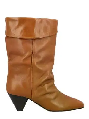 Isabel Marant 55mm Leather Slouch Boots - Brown