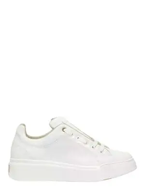 Max Mara Leather Lace-up Sneakers - White