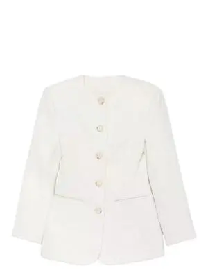MALINA Buttoned Tweed Jacket - White