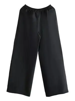 THE ROW Elastic-waist Silk Trousers - Black