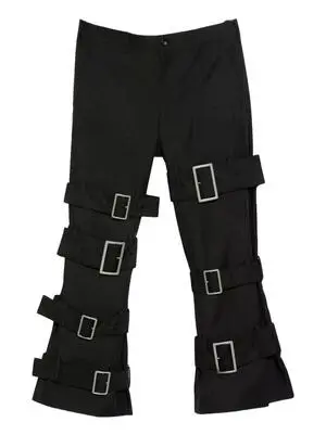 Comme Des Garçons Buckle-fastening Belted Trousers - Black