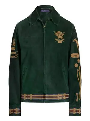 Ralph Lauren Jessa Equestrian-motif Suede Jacket - Green