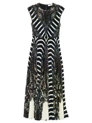 Ulla Johnson Multi-pattern Pleated Dress - Black