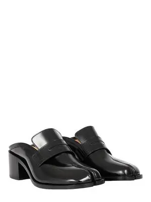 MAISON MARGIELA Tabi City 55 Leather Loafer Mules - Black