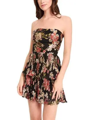 Dress The Population Libby Floral Mini Dress - Black Multi
