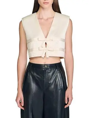 SANDRO Satin Crop Top
