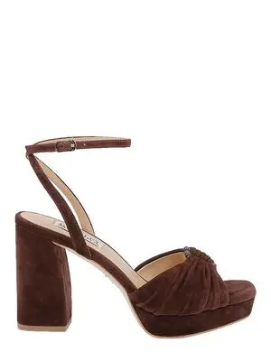Badgley Mischka Veda Platform Sandals - Coffee Suede