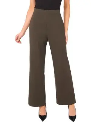 Halogen Ponte Straight-Leg Trousers Luxe Olive