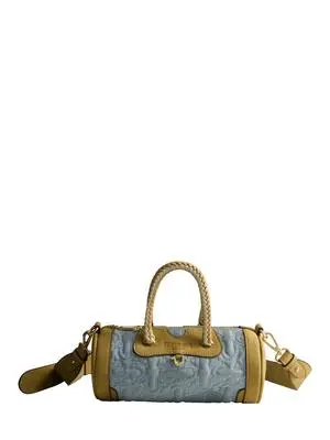 True Religion Quilted Horseshoe Mini Duffel Crossbody Bag - Denim