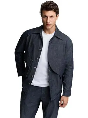 JENDUE US Layered Denim Jacket - Deep Blue