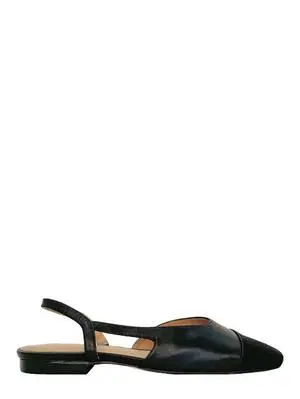 AMIE RAFA Lyon Slingback Flats Black