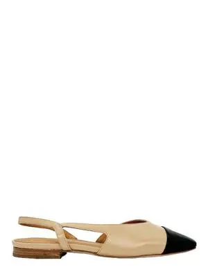 AMIE RAFA Lyon Slingback Flats Tan