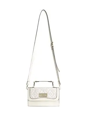 True Religion Studded Denim Flap Bag - White
