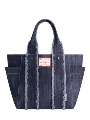 True Religion Frayed Handle Denim Tote - Dark Denim