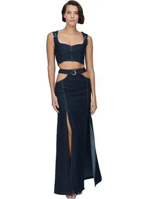 JENDUE Jendue US Siena Maxi Denim Skirt