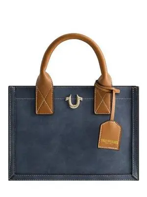 True Religion Modern Edge Suede Tote - Blue