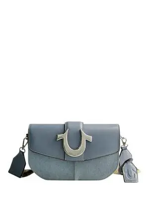 True Religion Denim Saddle Bag With Horseshoe Logo - Blue