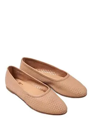 Beek Swiftlet Perforated Leather Ballet Flat - Beach