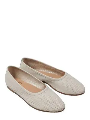 Beek Swiftlet Perforated Leather Ballet Flat - Vanilla