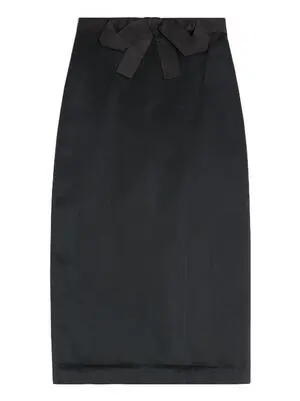 Valentino Garavani Satin Skirt With Taffeta Bow Black