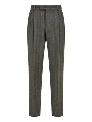 FERRAGAMO Chevron Tailored Trouser - Black