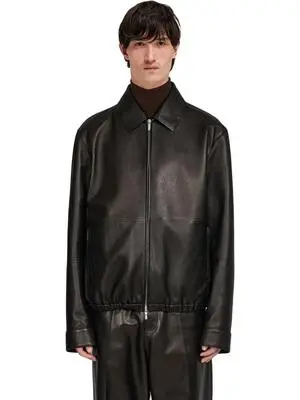 FERRAGAMO Leather Blouson - Black