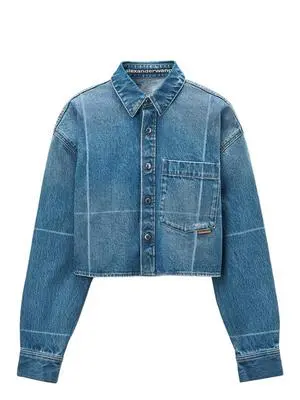 Alexander Wang Cropped Button-down Shirt - Blue