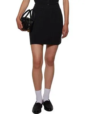 Alexander Wang Mini Skirt With Logo Patch - Grey