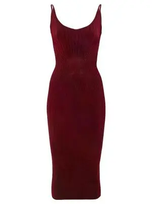 MUGLER Sleeveless Knitted Midi Dress