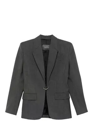MUGLER Ring-detail Virgin Wool Blazer - Grey