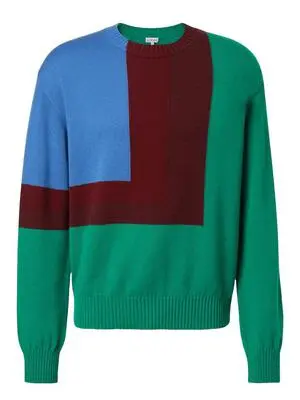Loewe Albers Colorblocked Intarsia Wool Sweater - Multicoloured