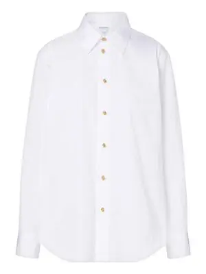 Bottega Veneta Knot Cotton Poplin Shirt - White