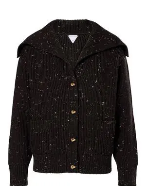 Bottega Veneta Ribbed-knit Wool-blend Cardigan - Brown