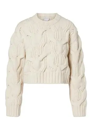 Bottega Veneta Oversized Wool Crewneck Sweater - White