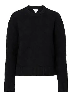 Bottega Veneta Intreccio Wool-blend Sweater - Black